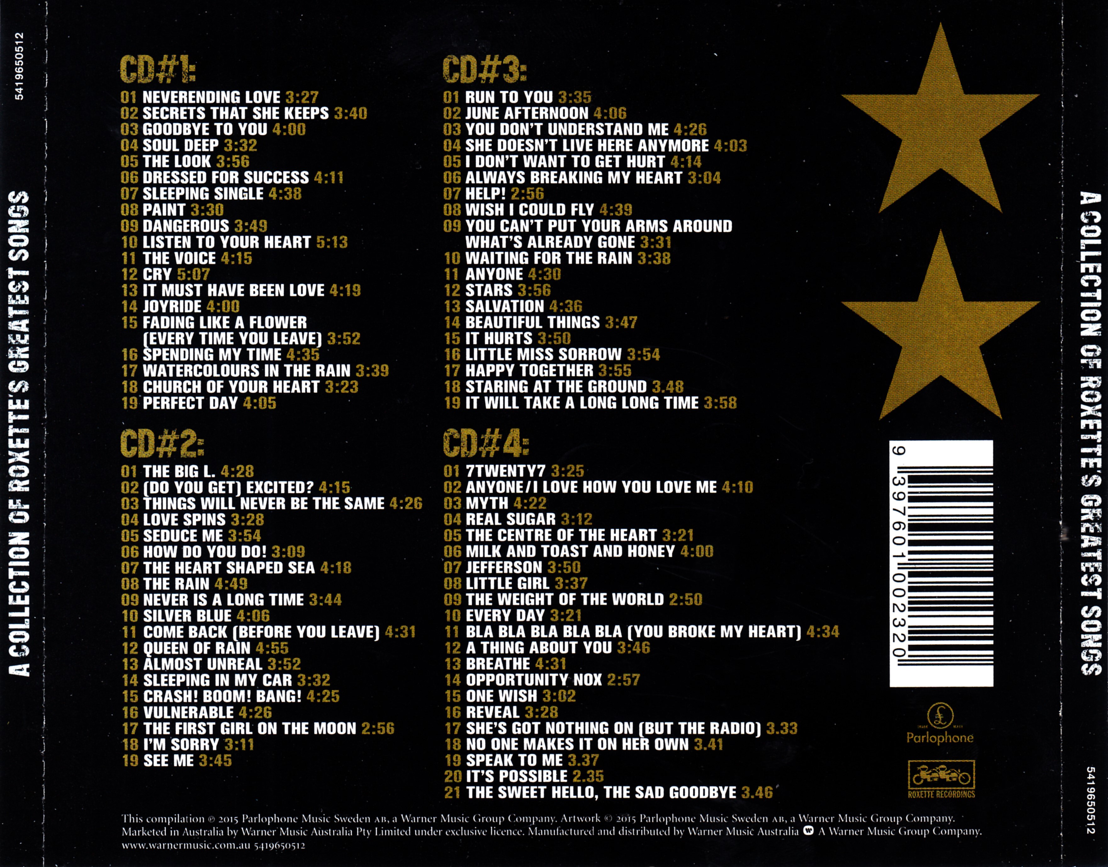 Roxette The RoxBox; roxettes greatest songs : Back AUS | CD Covers ...